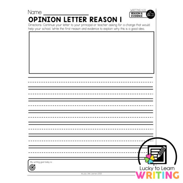 Lucky to Learn Writing - Unit 4 Opinion - Writing 4.21 - Reason and ...