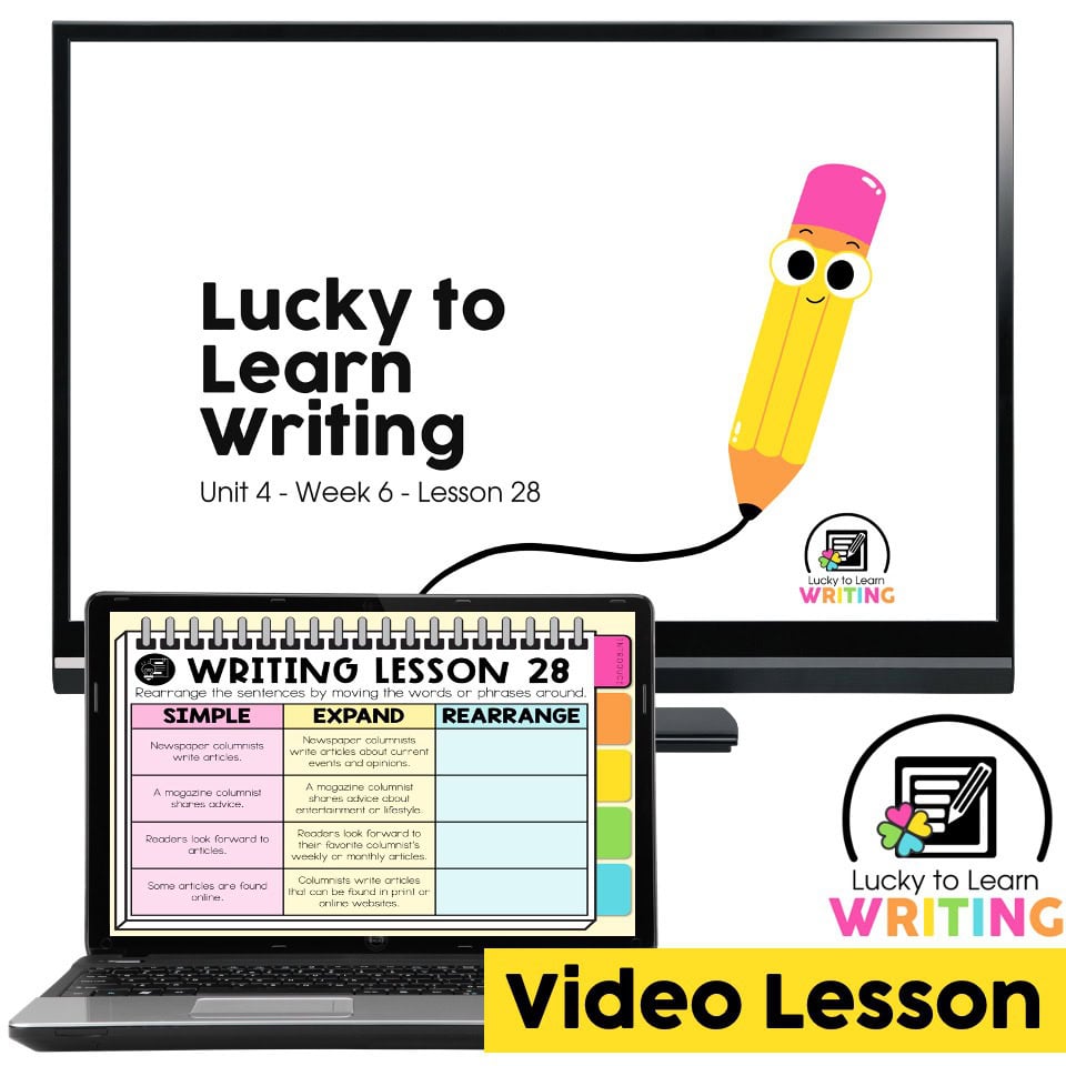 Lucky to Learn Writing - Unit 4 Opinion - Writing 4.28 - Plan an ...