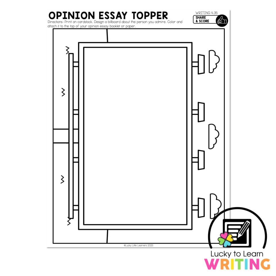 Lucky to Learn Writing - Unit 4 Opinion - Writing 4.35 - Share and ...