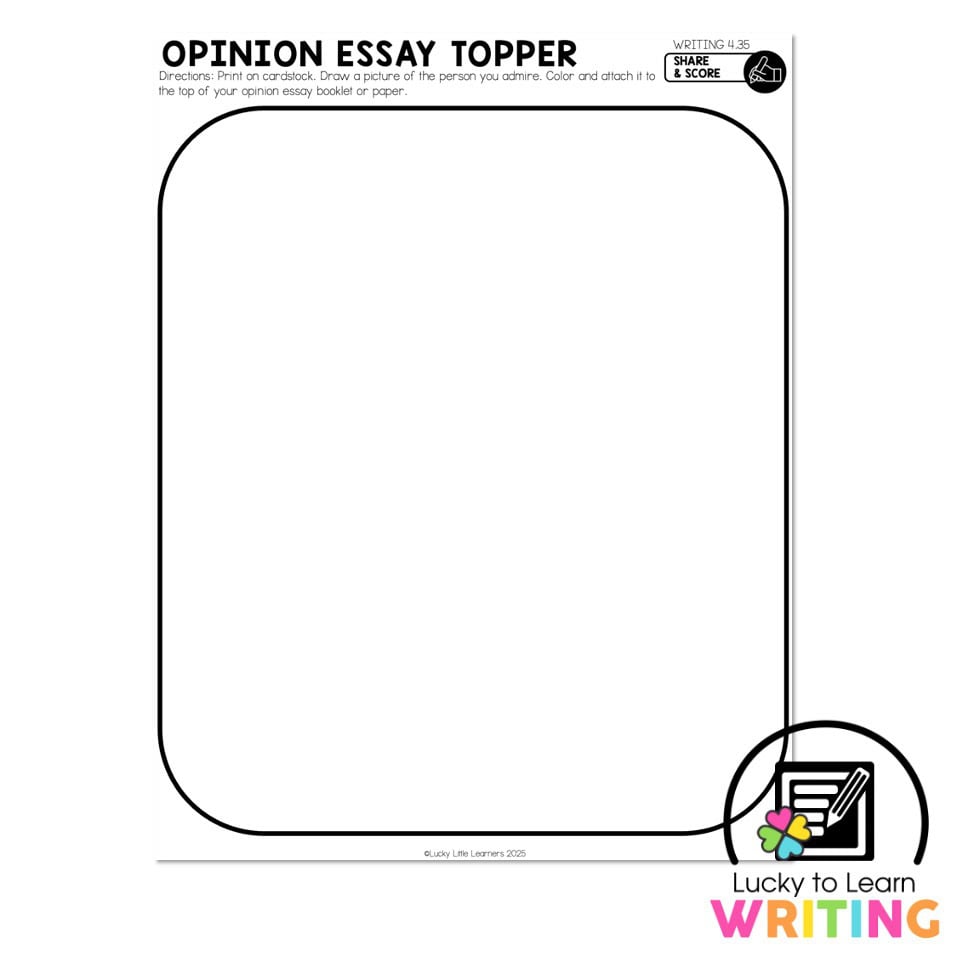 Lucky to Learn Writing - Unit 4 Opinion - Writing 4.35 - Share and ...
