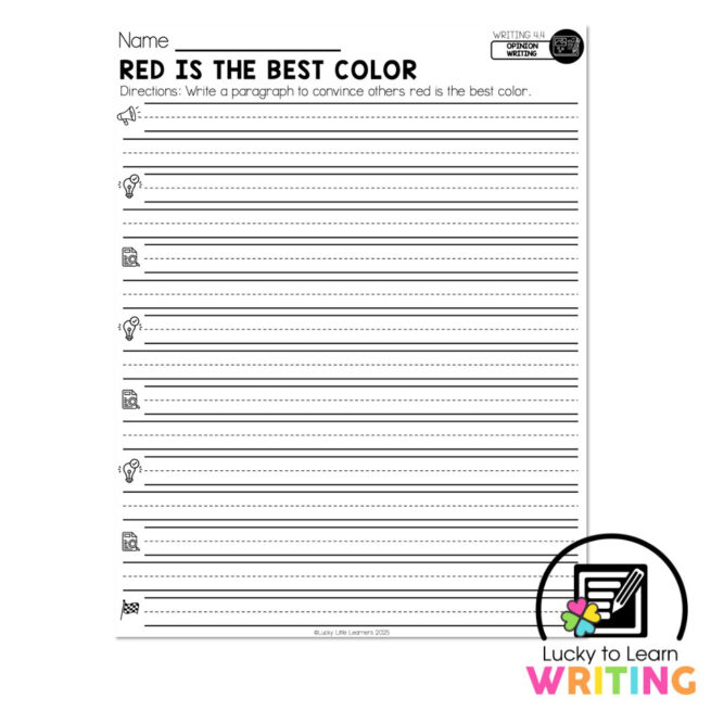 Lucky to Learn Writing - Unit 4 Opinion - Writing 4.4 - Opinion Writing ...
