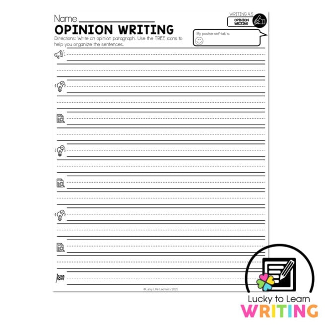 Lucky to Learn Writing - Unit 4 Opinion - Writing 4.5 - Opinion Writing ...