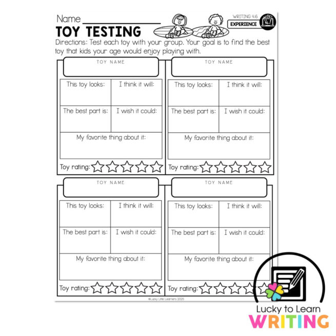 Lucky to Learn Writing - Unit 4 Opinion - Writing 4.6 - Experience ...