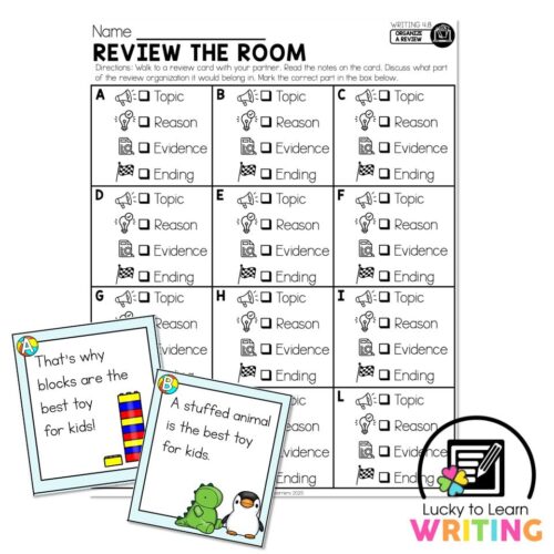 Lucky to Learn Writing - Unit 4 Opinion - Writing 4.8 - Organize a ...