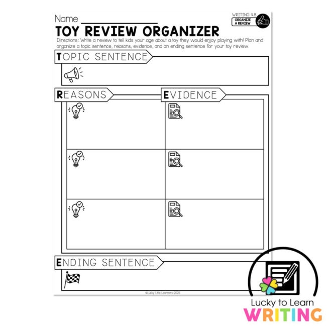 Lucky to Learn Writing - Unit 4 Opinion - Writing 4.8 - Organize a ...