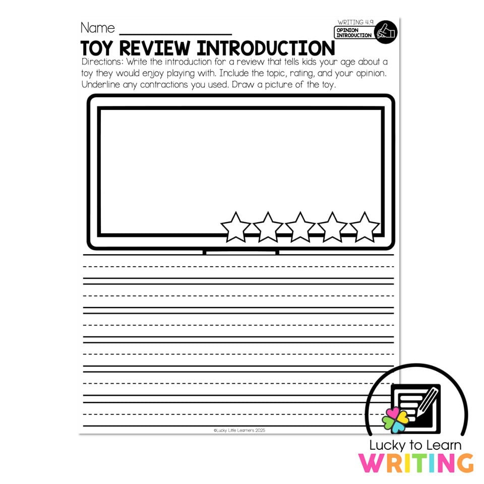 Lucky to Learn Writing - Unit 4 Opinion - Writing 4.9 - Opinion ...