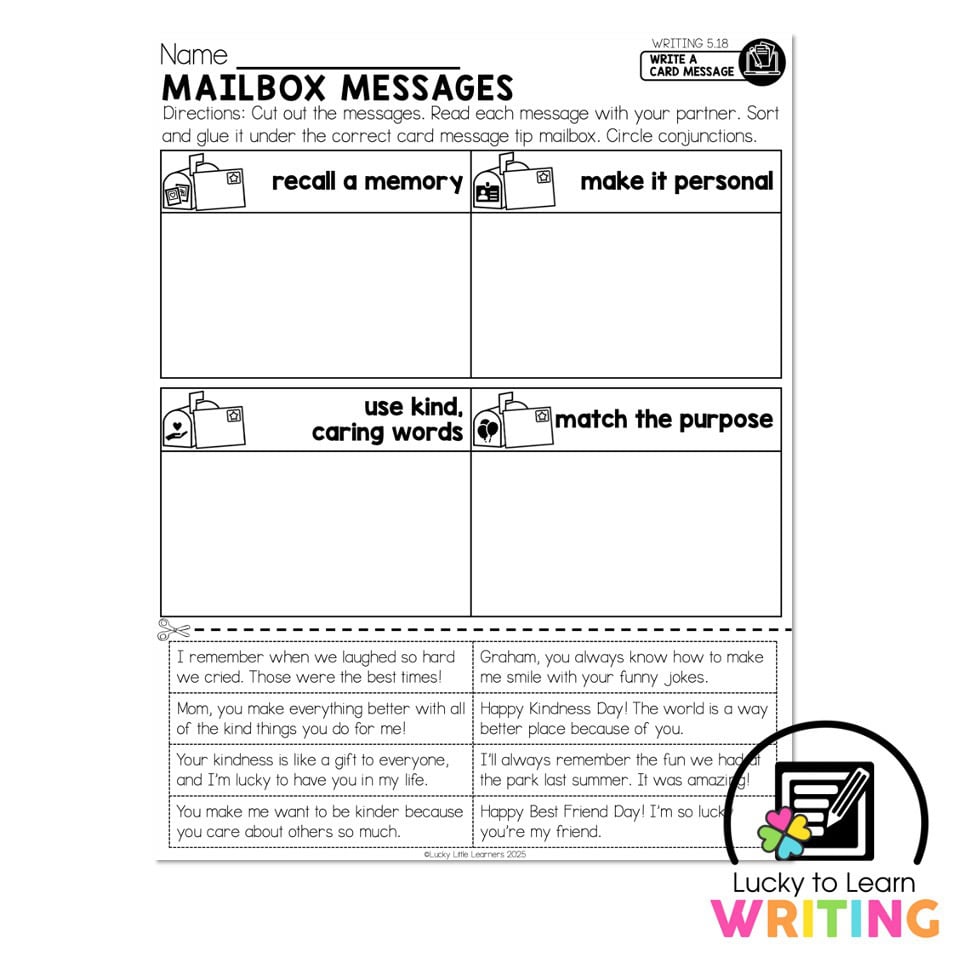 Lucky to Learn Writing - Unit 5 Other Types of Writing - Writing 5.18 ...