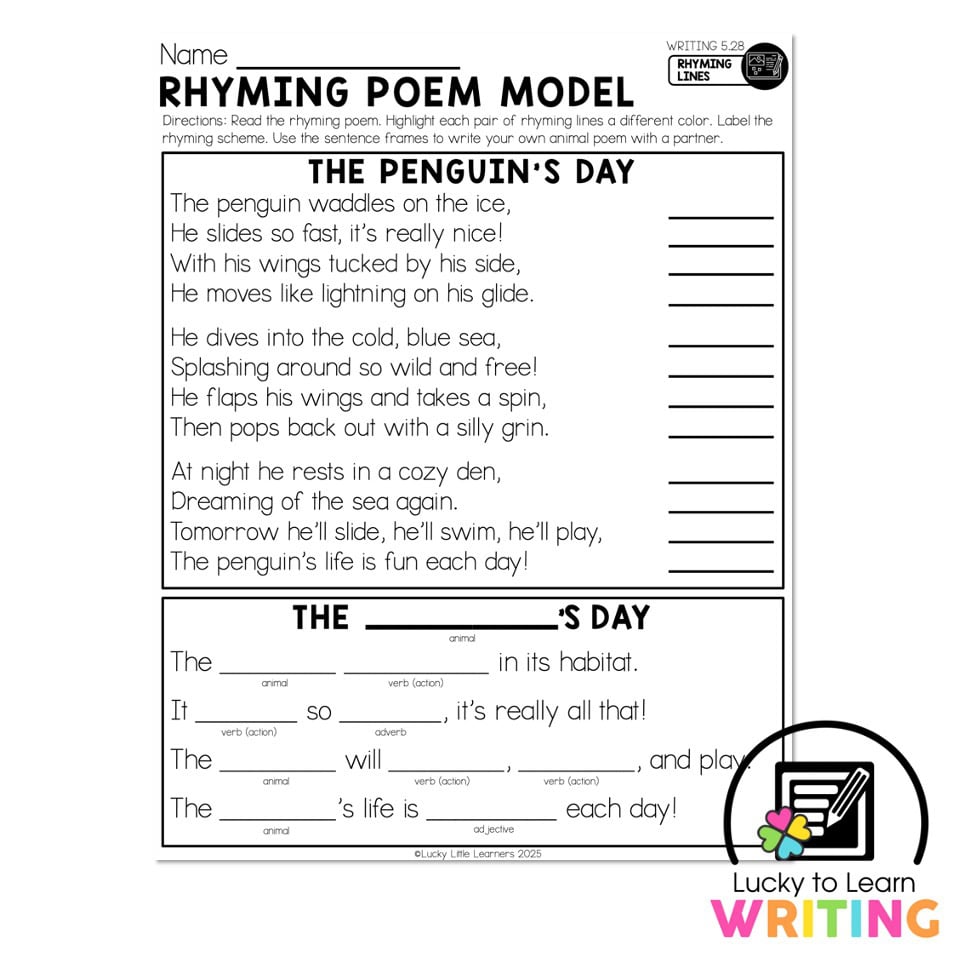 Lucky to Learn Writing - Unit 5 Other Types of Writing - Writing 5.28 ...