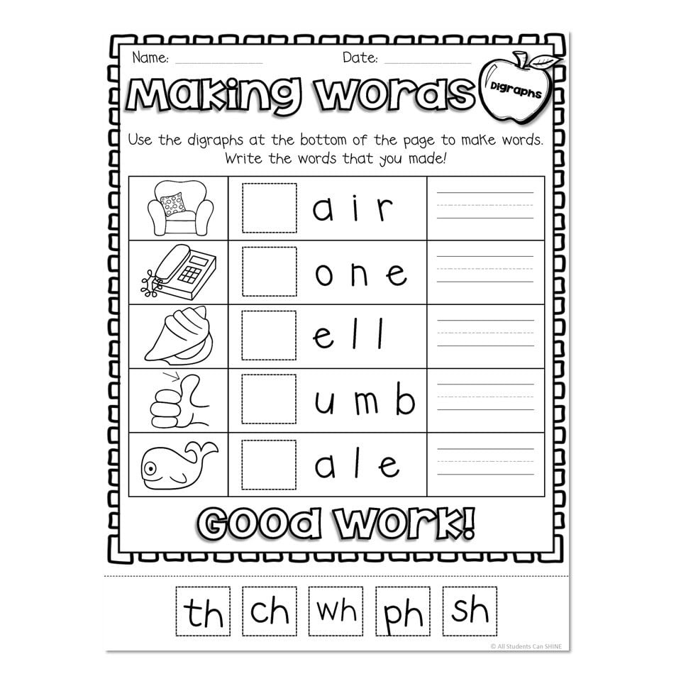 Making Words - Digraphs - Lucky Little Learners