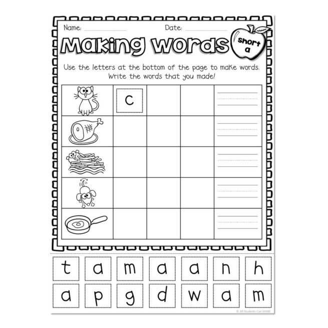 Making Words - Short Vowels - Lucky Little Learners