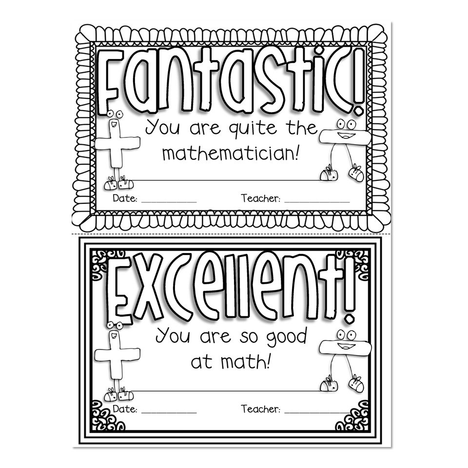 Math Games - Certificate - Lucky Little Learners