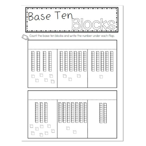 Math Interactive Notebook - Base Ten Blocks - Lucky Little Learners