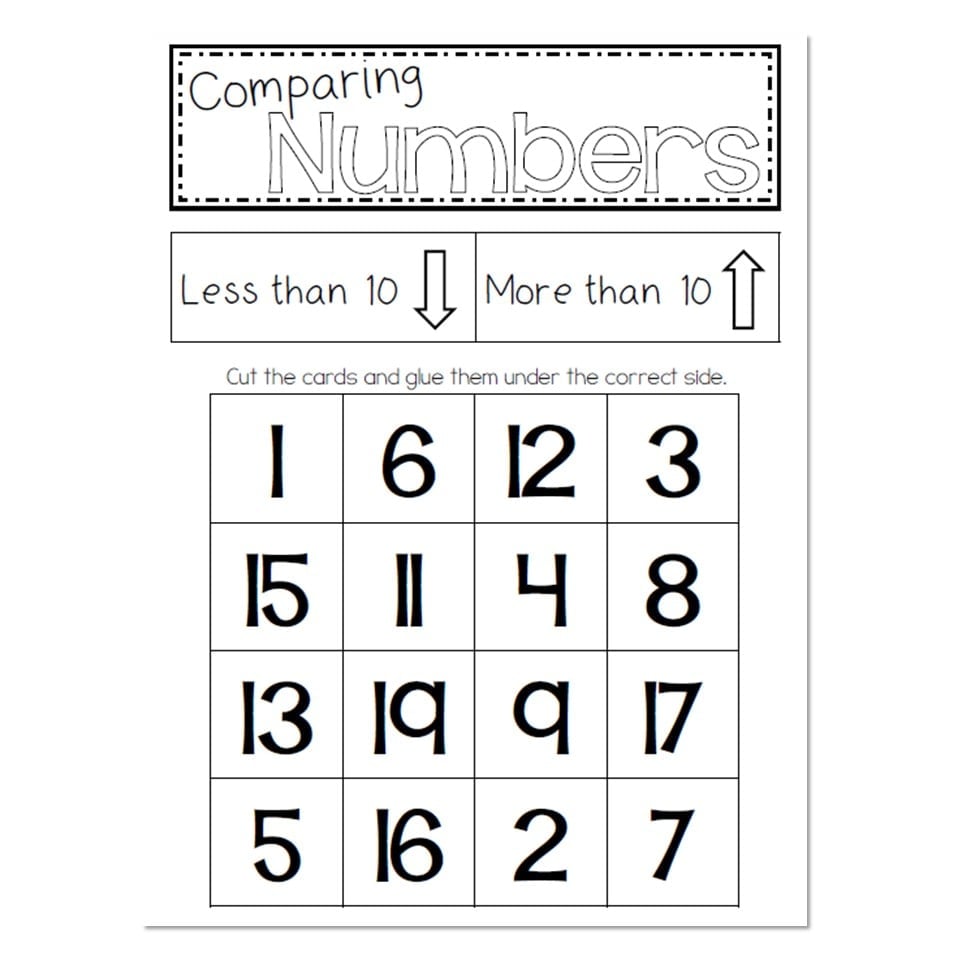 Math Interactive Notebook - Comparing the Numbers - Lucky Little Learners