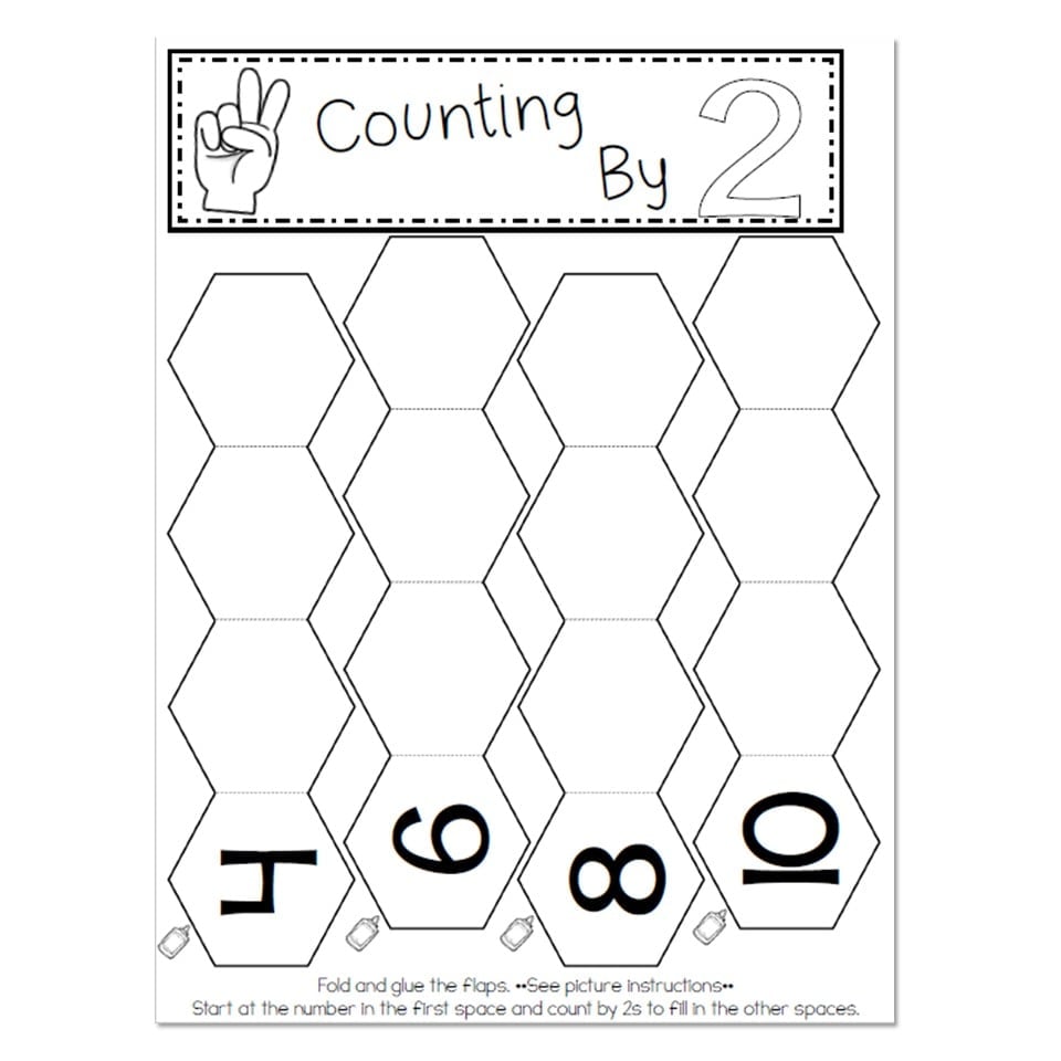 Math Interactive Notebook - Counting by 2 - Lucky Little Learners