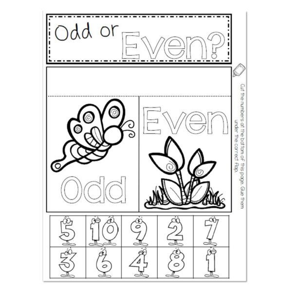 Math Interactive Notebook - Odd or Even - Lucky Little Learners