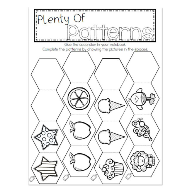 Math Interactive Notebook - Plenty of Patterns - Lucky Little Learners