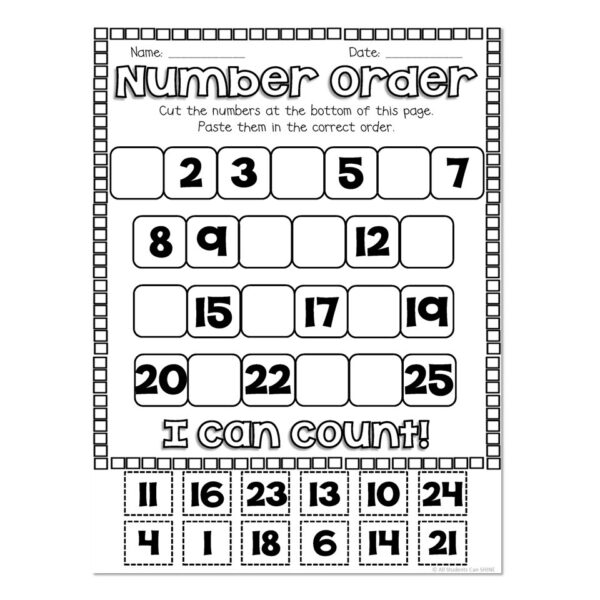 Math No Prep - Number Order - Lucky Little Learners