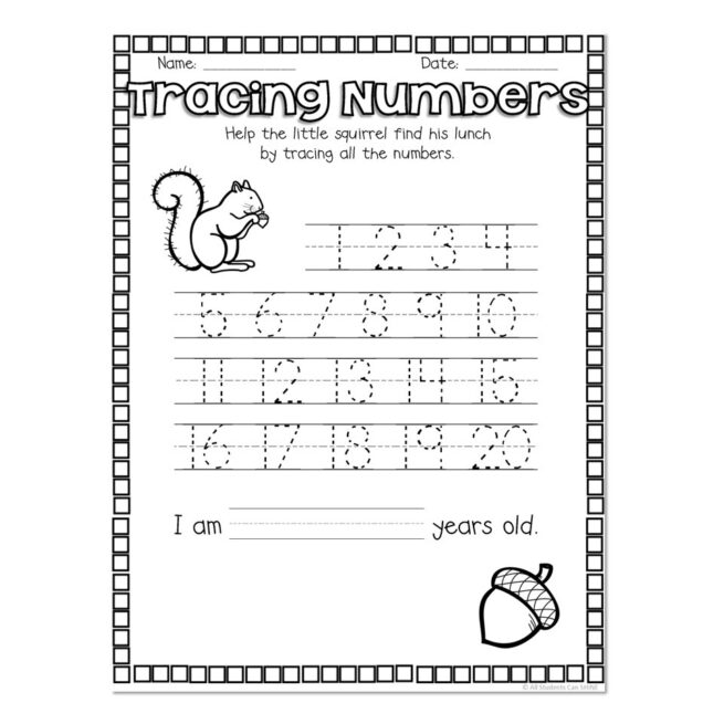 Math No Prep - Tracing Numbers - Lucky Little Learners