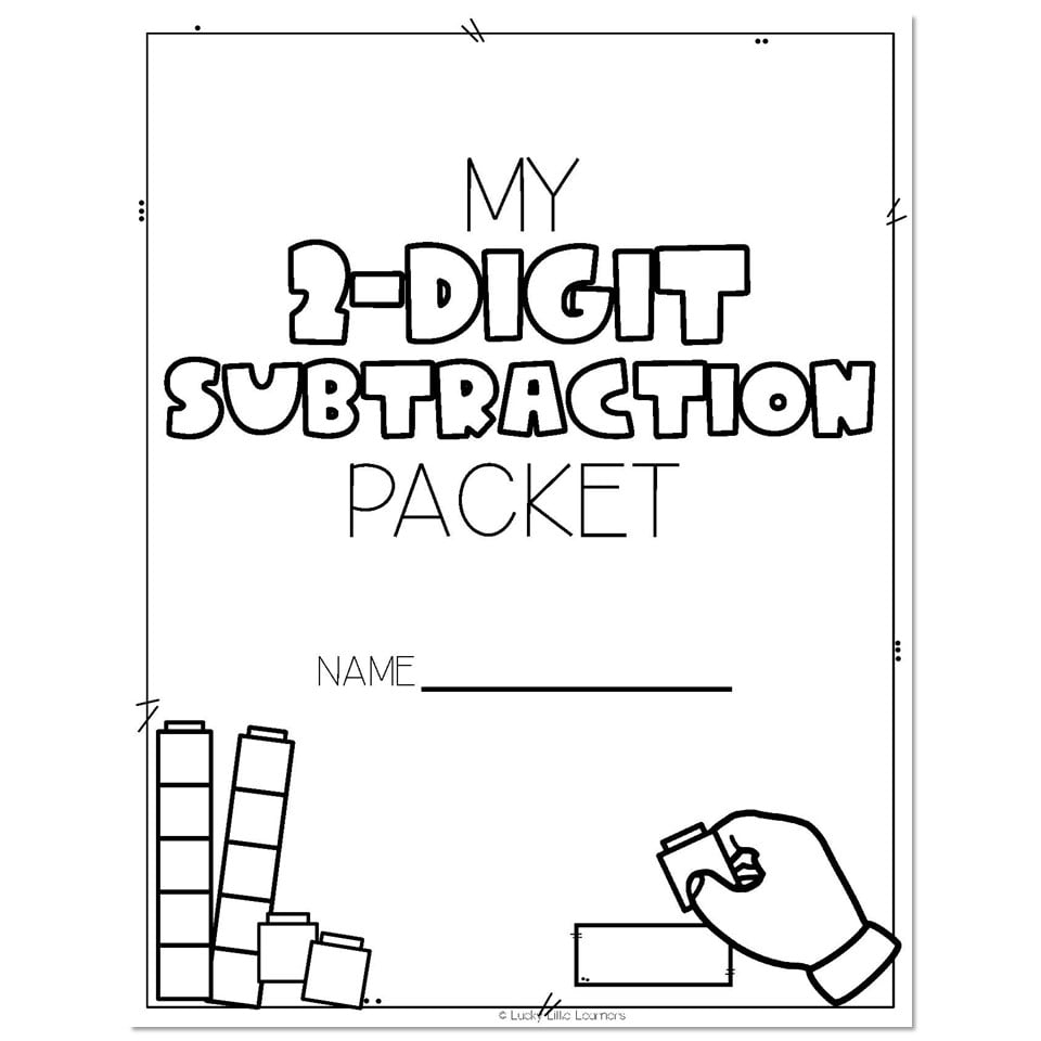 Math Worksheet Covers - My 2-Digit Subtraction Packet - Lucky Little ...