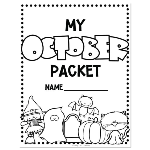 October - Early Finishers 1st Grade - Packet Cover - Lucky Little Learners