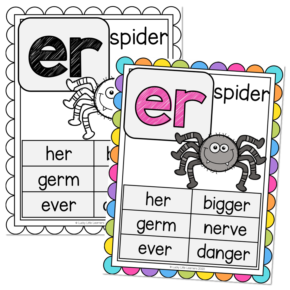 Phonics Posters - Long Vowels, Diphthongs, R-Controlled Posters - er ...