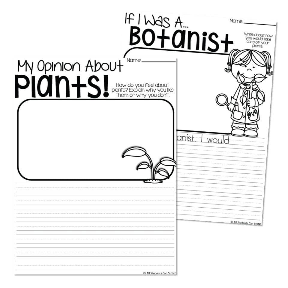 Plants Unit - Writing Activities - Writing Prompts - Lucky Little Learners