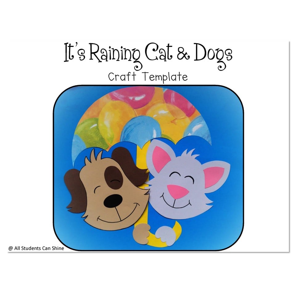 Raining Cats and Dogs Craftivity - Craft - Lucky Little Learners