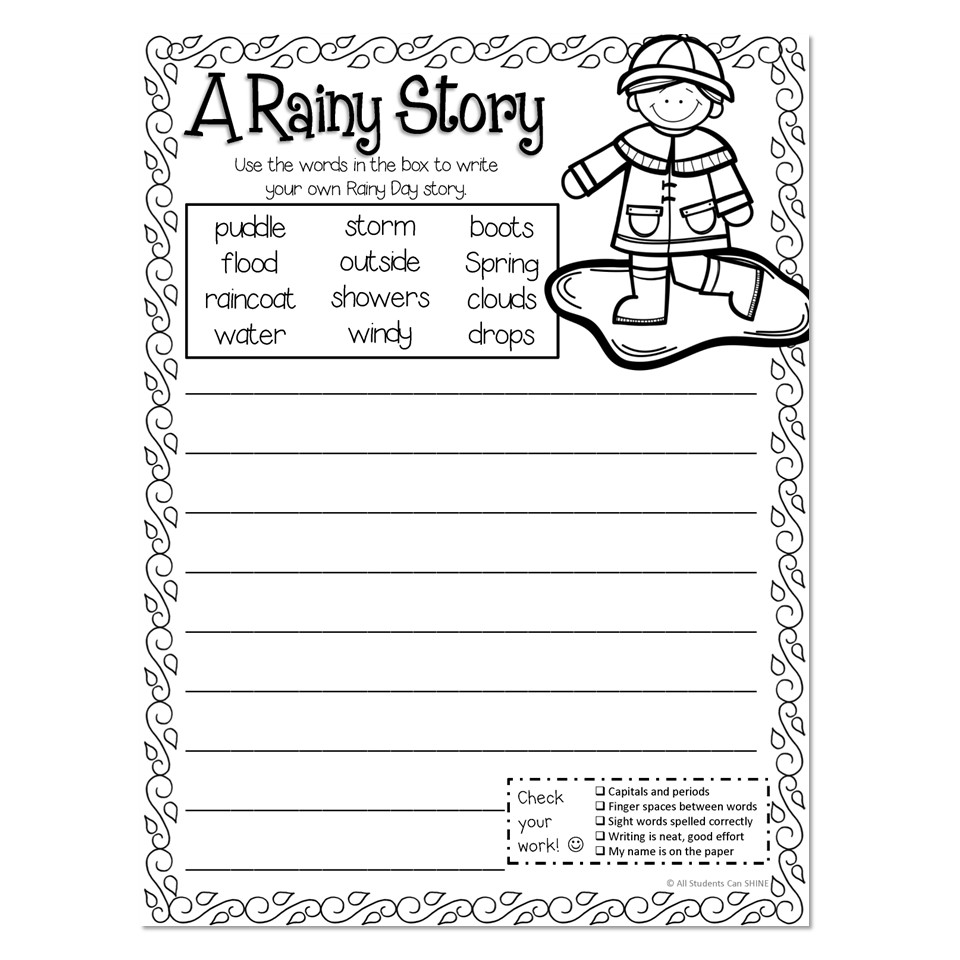 Raining Cats and Dogs Craftivity - Writing Prompt with Word Bank - A ...