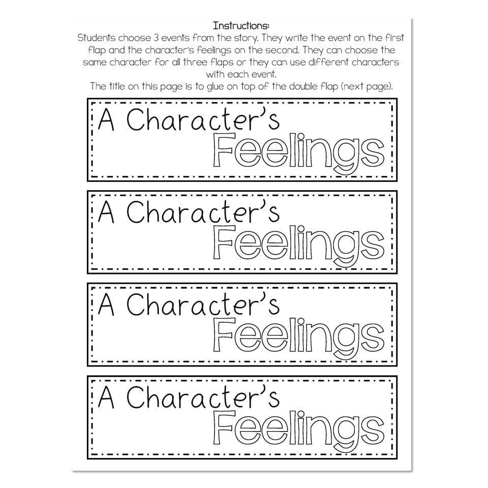 Reading Interactive Notebook - A Character's Feeling - Lucky Little ...
