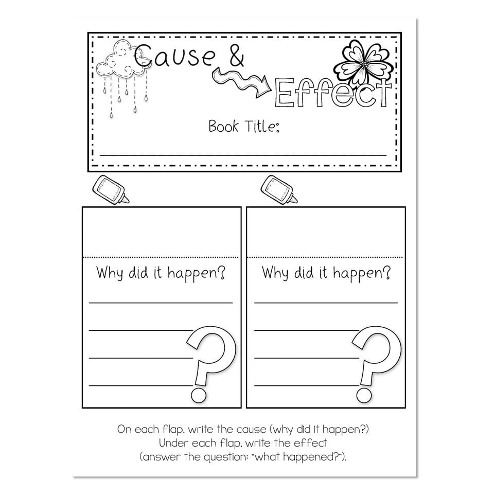 Reading Interactive Notebook - Cause and Effect - Lucky Little Learners