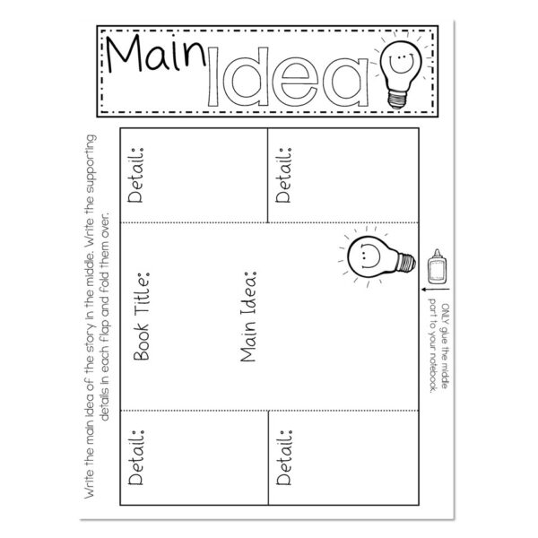 Reading Interactive Notebook - Main Idea - Lucky Little Learners