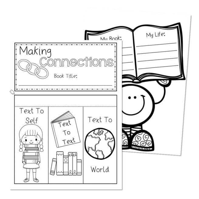Reading Interactive Notebook - Making Connections - Lucky Little Learners