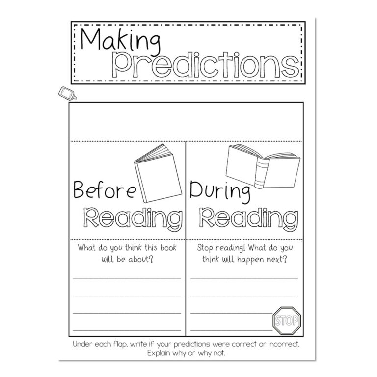 Reading Interactive Notebook - Making Predictions - Lucky Little Learners