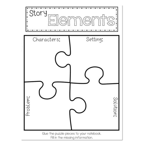 Reading Interactive Notebook - Story Elements - Lucky Little Learners