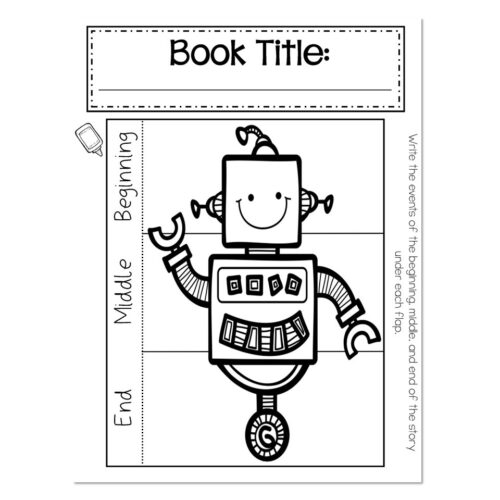 Reading Interactive Notebook - Story Sequencing Robots - Lucky Little ...
