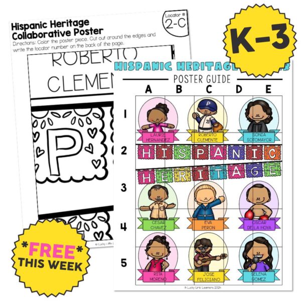 Hispanic Heritage Month Collaborative Coloring Poster Sample - Lucky ...