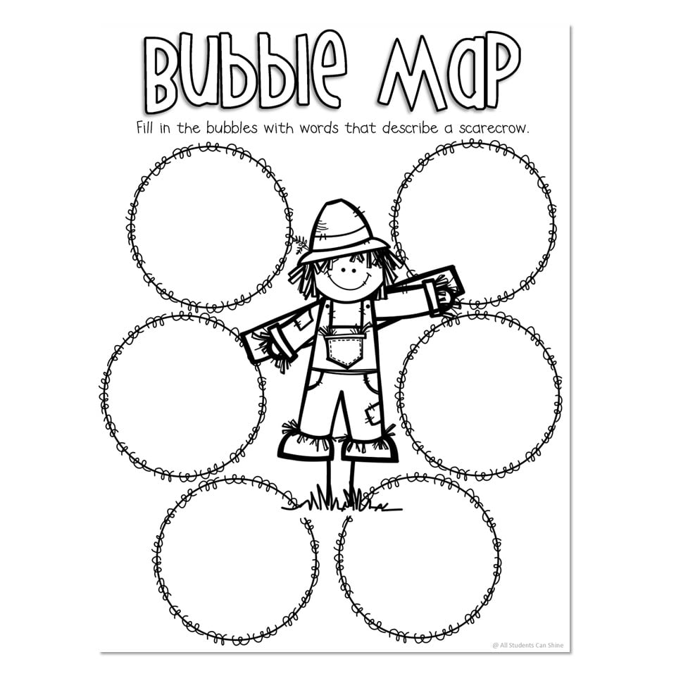 Scarecrow Craftivity - Bubble Map - Lucky Little Learners
