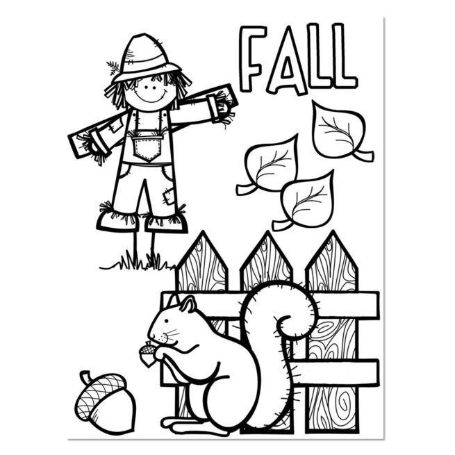 Scarecrow Craftivity - Coloring Page - Lucky Little Learners