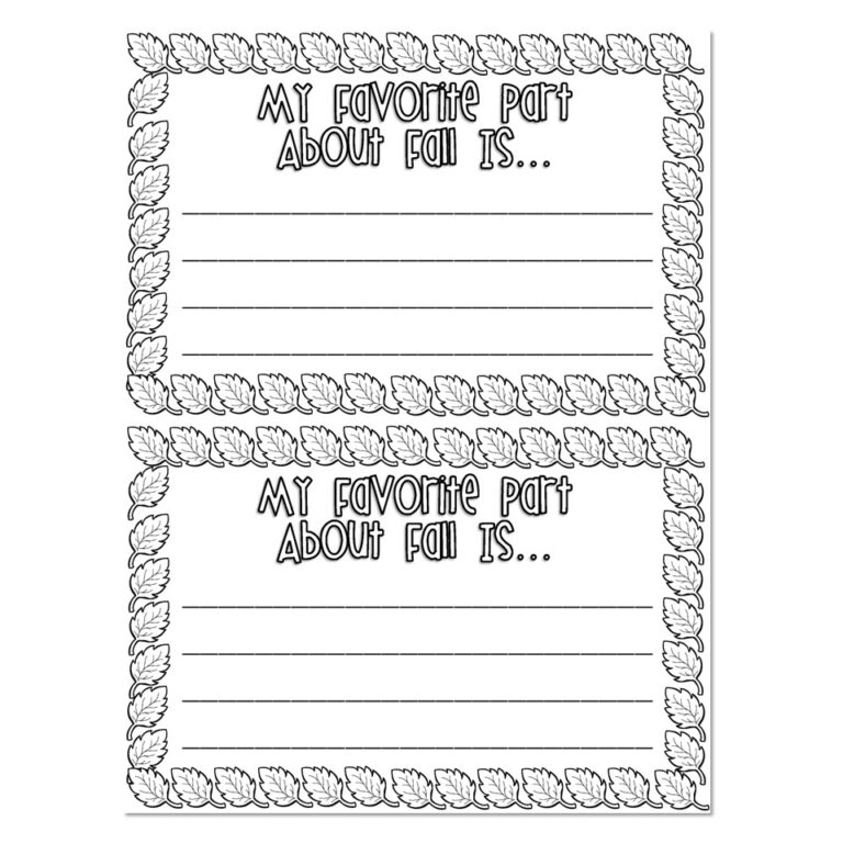 Scarecrow Craftivity - Writing Prompt - My Favorite Part About Fall Is ...