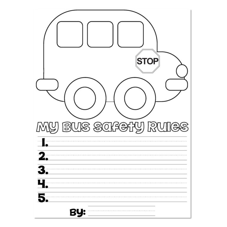 School Bus Safety - My Bus Safety Rules - Lucky Little Learners