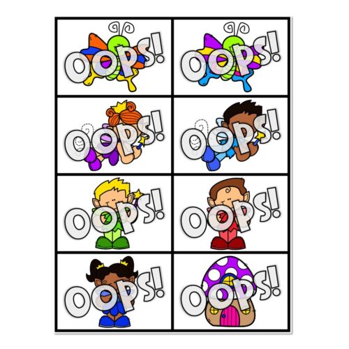 Sight Word Oops Game - Oops Cards - Fairy Garden - Lucky Little Learners