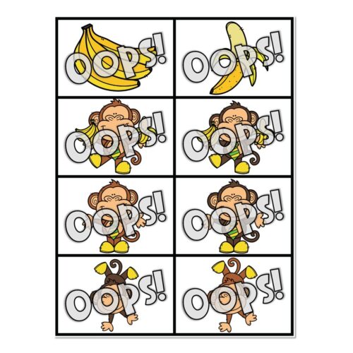 Sight Word Oops Game - Oops Cards - Monkey and Bananas - Lucky Little ...