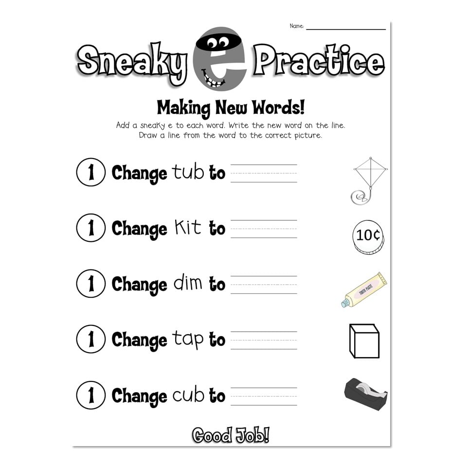 Sneaky E - Making New Words - Lucky Little Learners