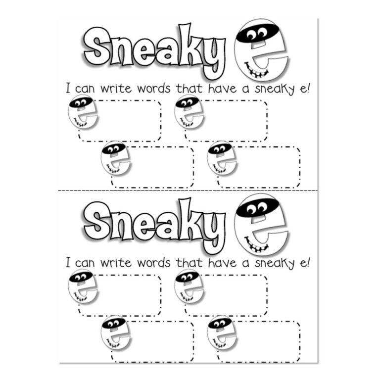 Sneaky E - Write Words - Lucky Little Learners