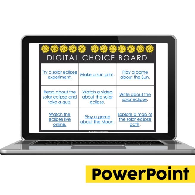 Solar Eclipse - Digital Choice Board - PowerPoint - Lucky Little Learners