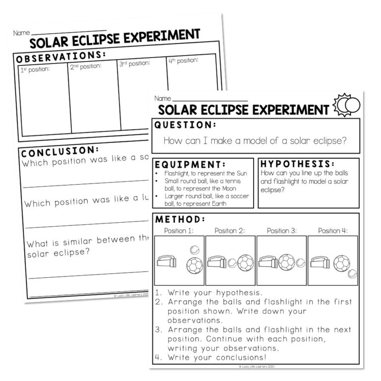 Solar Eclipse - Experiment - Lucky Little Learners