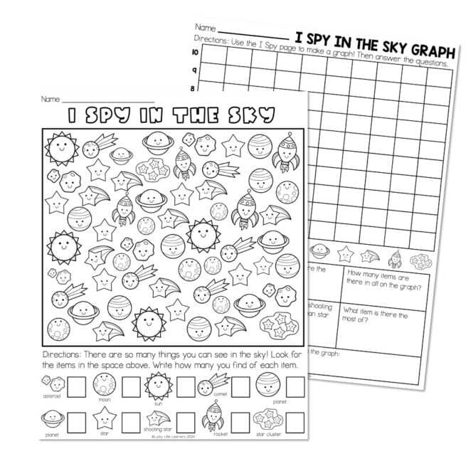 Solar Eclipse - I Spy and Graphing - Lucky Little Learners