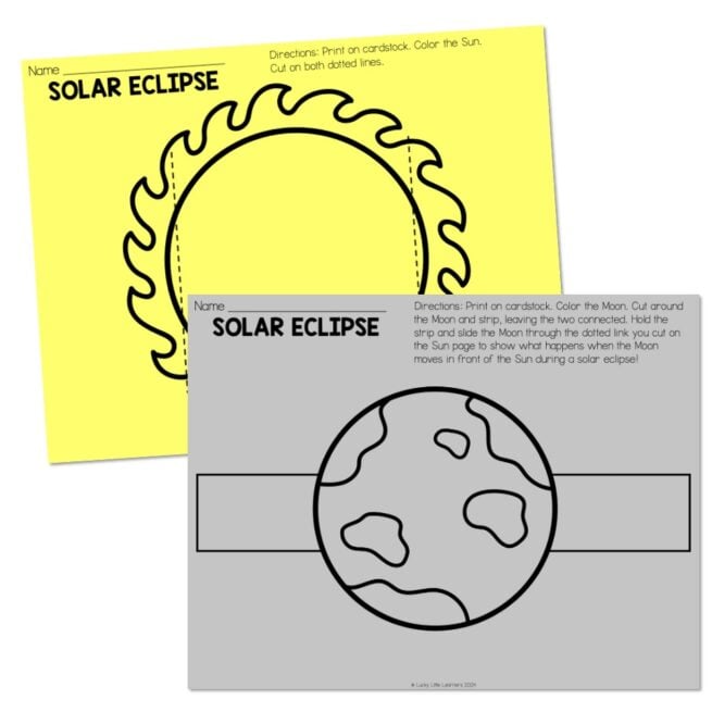 Solar Eclipse - Sun and Moon Model - Eclipse Craft - Lucky Little Learners