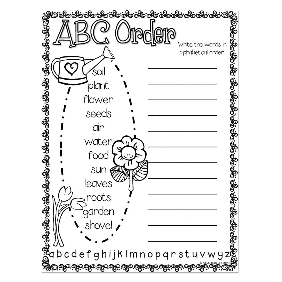 Spring Activities - ABC Order - Lucky Little Learners