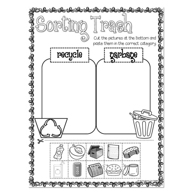 Spring Activities - Sorting Trash - Lucky Little Learners